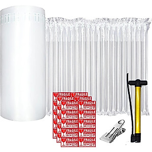 YUANSHAO Bubble Cushioning Wrap Roll,14inx164ft,Inflatable Bubble Cushioning Roll for Heavy Duty Packing/Moving,Breakable Shipping Supplies,Packing Materials,with 30 Fragile Stickers and Pum