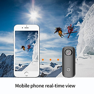 SJCAM C100+ Mini WiFi Action Camera 4K30fps Pocket Sized Wearable Body Camera, Magnetic, APP Control, Underwater Small Vlog Helmet Mount Kits SD Card, Weighs 1oz, 2.4 * 1 * 0.6 inch