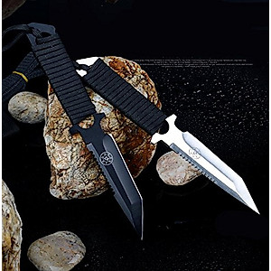 Fixed Blade Hunting Knife, Straight Blade, Nylon Handle Cover