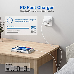Fast Charger iPhone [MFi Certified], 3 Pack 20W USB C Fast Charging Block with 3pcs 6FT USB C to Lightning Cable for iPhone 14/14 Pro/14Pro Max/13/13 Pro/12/12 Pro/12 Pro Max/11/SE/XR/X