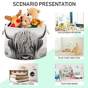 xigua Cotton Rope Basket Highland Cow Baby Laundry Basket Blanket Kids Toy Storage Basket Glove Box