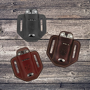 1791 EDC Multitool Sheath, American Leather, Multitool Pouch for Belts, Compatible with Heavy Duty Leatherman, SOG and Gerber