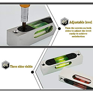 Metal high precision strip type adjustable level small level ruler rectangular horizontal bubble (green magnetic)