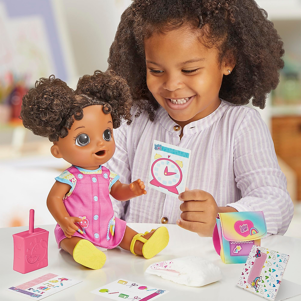 Baby Alive Time for School Baby Doll Set, 12 Inch, Back to School Toys for Girls & Boys, Black Hair, Preschool Gifts for Kids, Ages 3+ (Amazon Exclusive)