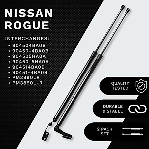 Lift Supports Depot Qty (2) Compatible with Nissan Rogue 2014 To 2020 Liftgate Lift Supports without Power Gate. (Does NOT Fit Select & Sport)