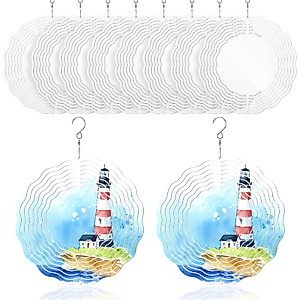 6 Pack 10 Inch Sublimation Wind Spinner Blanks 3D Aluminum Wind Spinners Hanging Wind Spinners DIY Crafts Ornaments for Indoor Outdoor Garden Yard Window Porch Front Door Decoration (6 Pack 10 Inch)