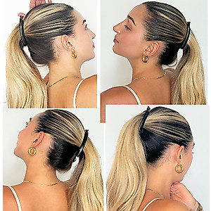 Camila Paris NV133 French Hair Banana Clincher Clip, Classic Girls Updo Flexible Ponytail Holder, Non Slip Interlocking Banana Comb, Fashion Durable Styling Hair Accessories for Women, Made in France