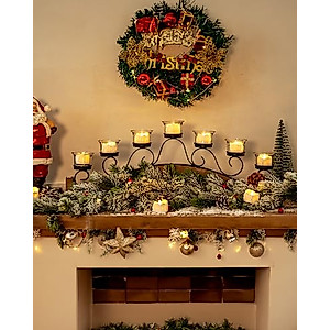 Homemory Timer Tea Lights, Flameless Flickering Battery Operated, Auto-On 6 Hours and Off 18 Hours Everyday, Batteries Included, Long-Lasting, Pack of 12