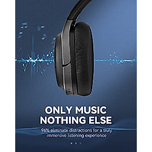 TZS Active Noise Cancelling Headphones, Wireless Over Ear Bluetooth Headphones - 50H Playtime Hi-Fi Stereo Dynamic Deep Bass, Soft Earmuffs Headset with HD Mic for Computer, Travel, Home, Office