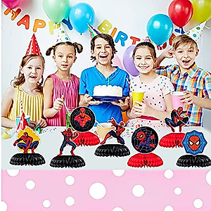 7pcs Spiderman Honeycomb Centerpiece Table Decorations Spiderman Theme Birthday Party Supplies