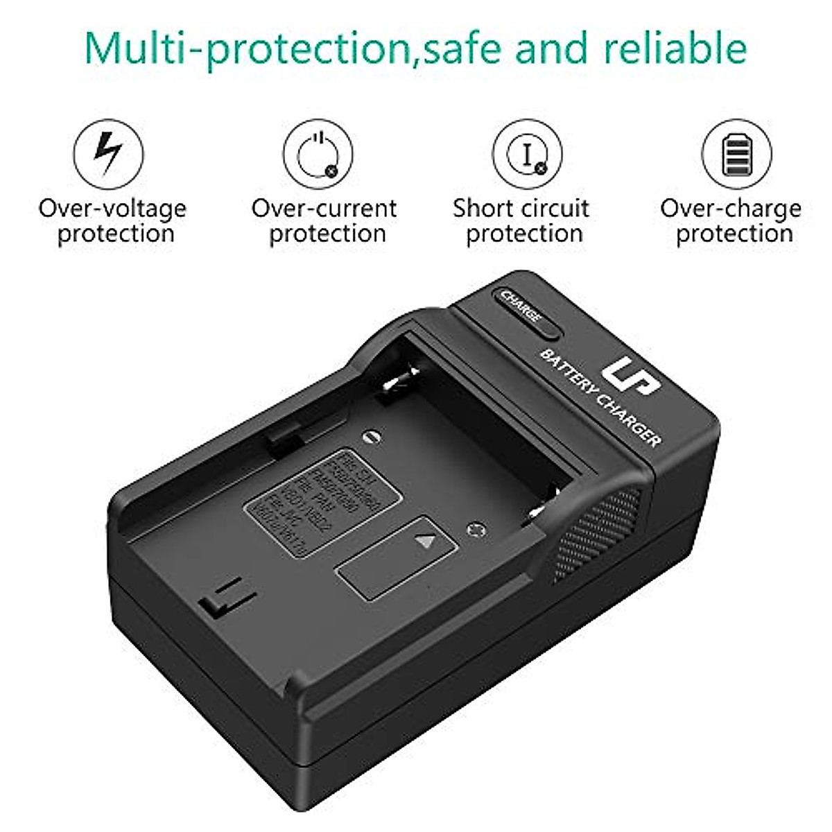 LP NP-F550 Battery Charger, Charger Compatible with Sony NP F970, F960, F770, F750, F570, F530, F330, CCD-SC55,TR516,TR716, TR818, TR910, TR917, CN160, CN-216 LED Light, Feelworld Field Monitor & More