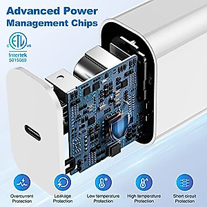 iPhone Fast Charger【Apple MFi Certified】, 20W USB C Wall Charger Block with 10FT Type C to Lightning Cable [2-Pack], Fast Charging Power Delivery Adapter for iPhone 14/13/12/11Pro Max/XR/SE/iPad