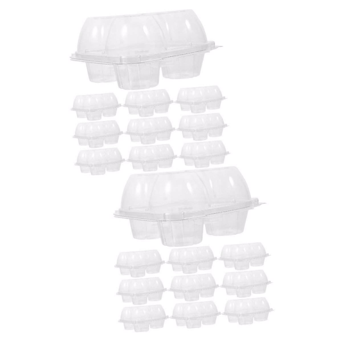 NOLITOY 20 Pcs Four Piece Cake Box Cupcake Holders Cupcake Storage Pastry Containers Cupcake Container Muffin Gifts Carriers Plastic Cupcake Carrier Tote Box Clamshell The Pet Food