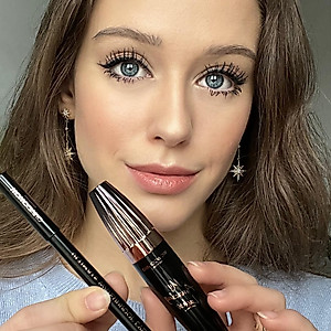 WOWCOMBO Ultimate Waterproof Eyeliner Pencil with Built-in Sharpener - Smudge-Proof - Long Lasting - Stays On All Day - Creates Bold & Defined Lines - Eye Makeup for All Ages & Skin Types (BLACK)