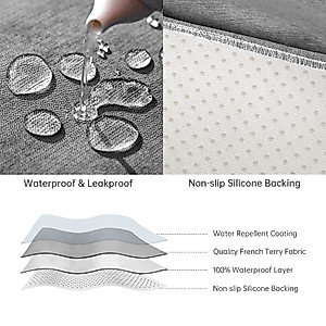 Osunnus 100% Waterproof Sofa Cover for Pets Dogs Non-Slip Leakproof Couch Cover Anti Cat Scratch Slipcover for 2-3 Cushion Sectional L Shaped Sofa Furniture Protector, Gray 79" x 118"