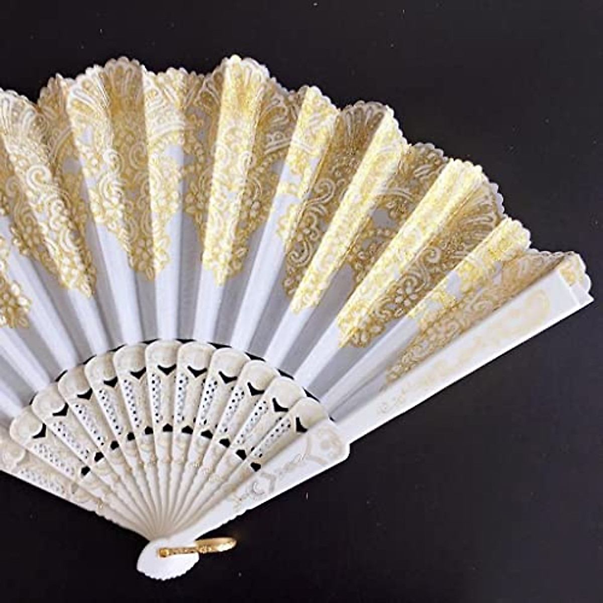 RAZZUM Folding Hand fansRetro Court Chinese Style Hand Fan，Folding Craft Dance Fan，Vintage Fold Fan for Wedding Party Lace Fan SilkChinese Fans Fan