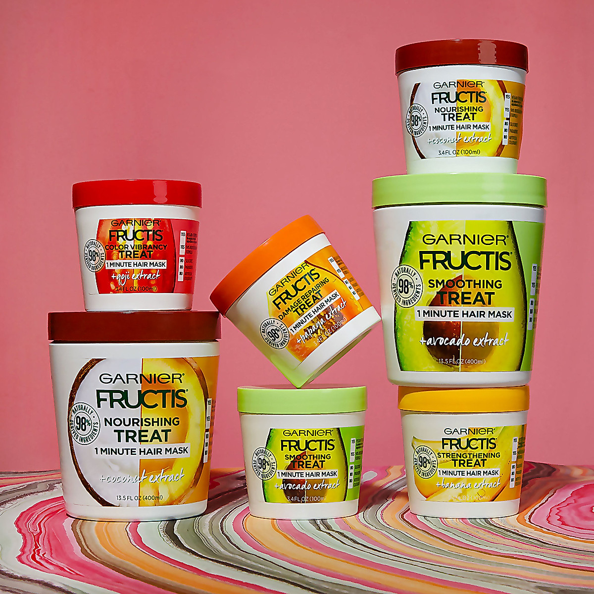 Garnier Fructis Strengthening Treat 1 Minute Hair Mask with Banana Extract, 3.4 Fl Oz (Pack of 1)