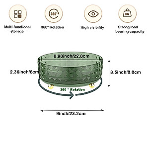 Non Skid Lazy Susan Turntable, 1 Tier Non Skid Spice Rack Turntable, 9 Inch Spinning Organizer, 360 Degree Rotating Seasoning Organizer for Kitchen, Pantry Cabinet, Refrigerator, Dark Green