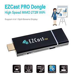 EZCast PRO Dongle Wireless Presentation Smart TV Stick High Speed MIMO 2T2R WiFi HDMI, Supports 4 to 1 Split Screens