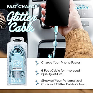 Micro USB Cable Android Charger, 6ft Fast Charging USB 2.0 A to Micro B Cable, Compatible with Samsung Galaxy S7 S6 Edge PS4 Xbox (Light Blue)