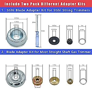 NeJesZoe 10"x80T Carbide Tip Brush Cutter Trimmer Blades 10"x3Teeth Steel Weed Eater Blade Compatible for Husqvarna, Stihl, Oregon, and Hitachi Trimmer, Lawnmower (with 2 Different Adapter Kits)