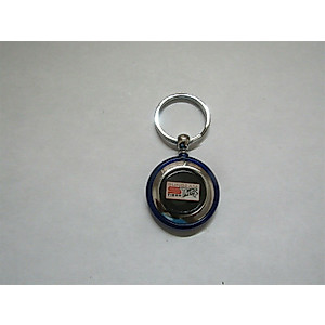 1960's SUNBEAM TIGER VINTAGE LOGO ROUND PLASTIC KEYCHAIN - BLUE