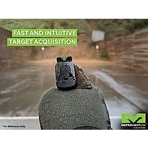 MEPRO FT Bullseye Rear, Fiber Optic and tritium Micro red dot Night Sight Compatible with IWI Masada 9,Green