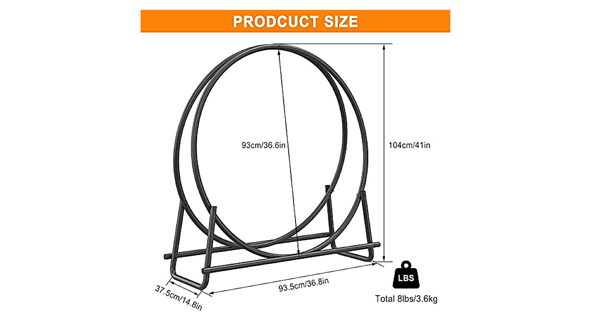 Mr IRONSTONE 41" Firewood Rack - Sturdy & Stylish Storage