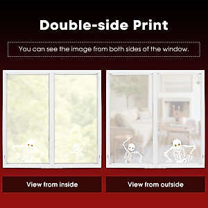 Horaldaily 100 PCS Halloween Window Cling Sticker, Skulls for Home Party Supplies Shop Window Glass Display Decoration