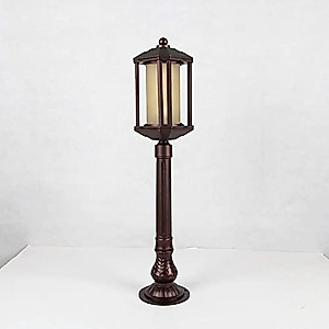 MODEBHD European Outdoor Glass Pillar E27 Lantern Lawn Lights Garden Lawn Lamps 0.8M Waterproof Landscape Lighting Post Light Park Floor Lamp Street Post Light Decoration Illumination, Brown