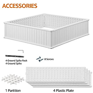 Leisurelife 4X4FT Raised Garden Bed Kit for Gardening,Elevated Plastic Planter Box for Vegetables Flowers, Herbs, Fruits