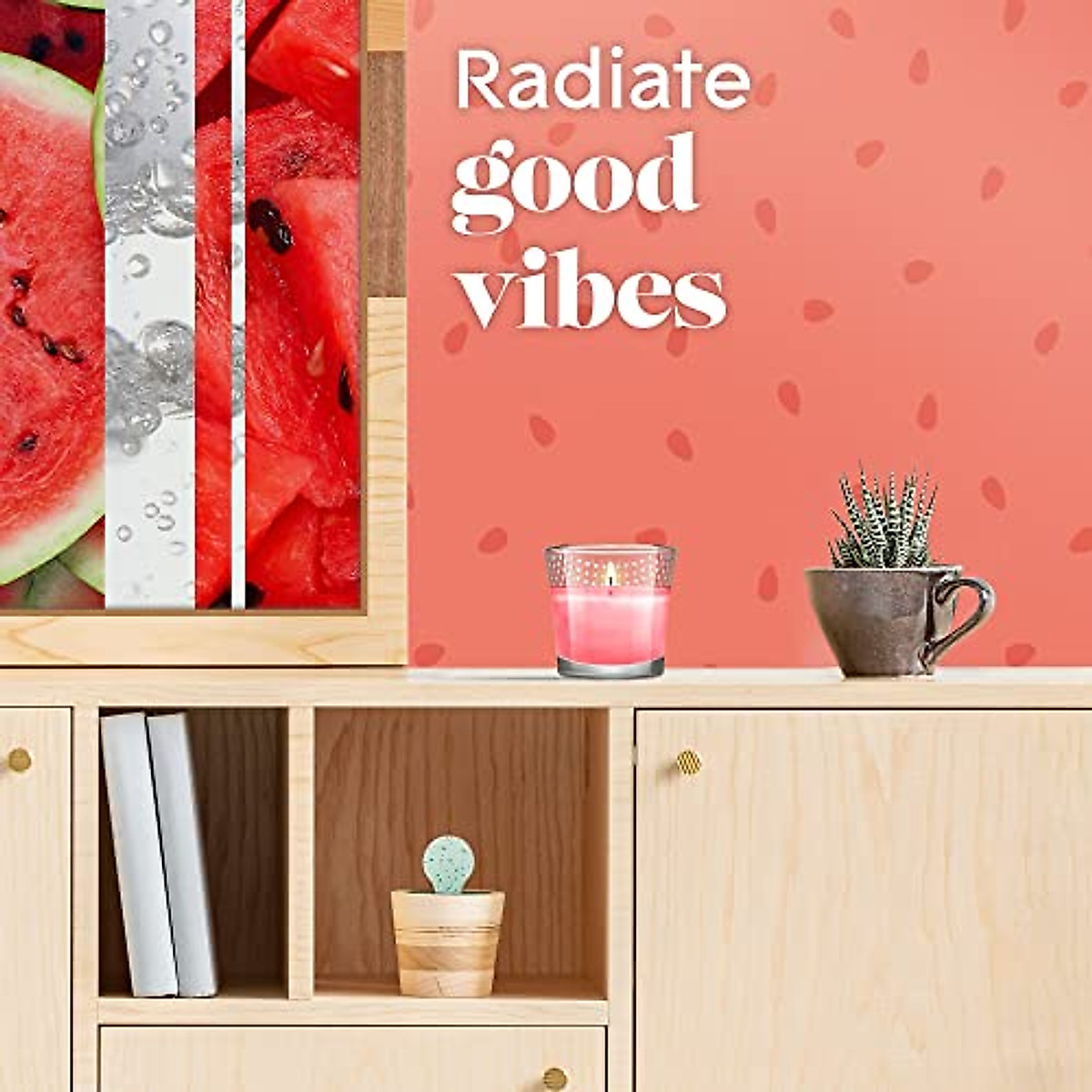 Glade Candle Jar, Air Freshener, Stay Cool Watermelon, 3.4 oz