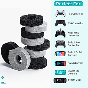 TiMOVO Precision Rings, [12 Pack] Aim Assist Rings Motion Control for Playstation 5(PS5), Steam Deck, Xbox One, Switch, Switch OLED, Switch Pro Controller, 3 Different Strengths, Black & Gray