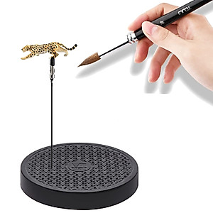 360 Degree Rotation Model Painting Stand Base Holder with 20 Pack Model Painting Alligator Clip Stick for Airbrush Hobby