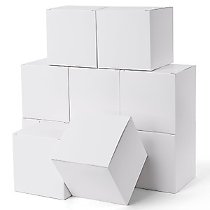 Shindel 50PCS Small Gift Boxes, 4x4x4 Inch White Gift Boxes with Lids Candy Treat Boxes Favor Boxes Candle Boxes for Birthday Bridal Shower Wedding
