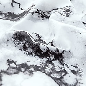 Smoofy Queen Marble White Comforter Set, White Marble Pattern Printed Soft Fabric with Brushed Microfiber Full Bed Sheets Fill Bedding Sets(1 Comforter, 2 Pillowcases)