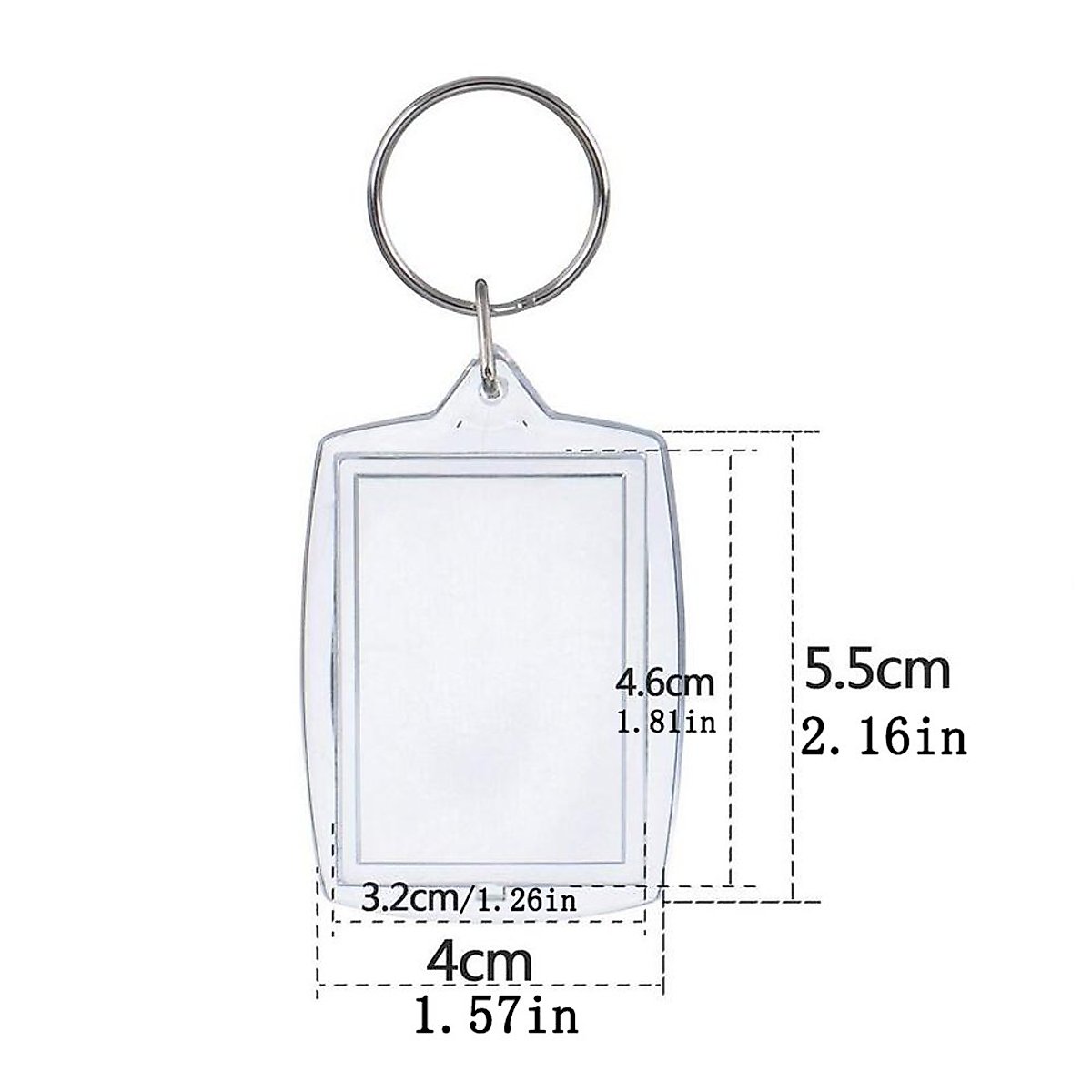 vipolish 25Pcs Acrylic Photo Frame Keyring Clear Blank DIY Photo Image Keychain Wallet Friendly Picture Frame Framework Key Buckle Ring for Women and Men Rectangle Shape
