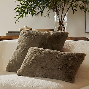 UnHide Squish Lumbar Pillow - Faux Fur Pillow - Extra Soft Throw Pillow - Rectangular Shaped, Polyester Fill - Machine Washable - Perfect for Living Room Or Bedroom - 10” x 18” - Snow White