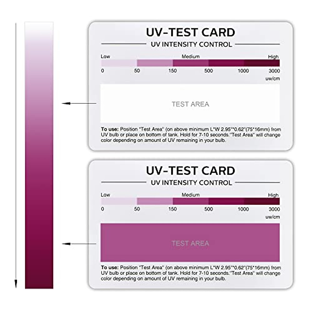 LIKZINWA UVB Sensor Card, 2-Pack Test Card of Reptile Lamp UV Sensor Reptile UVB Fluorescent Lamp
