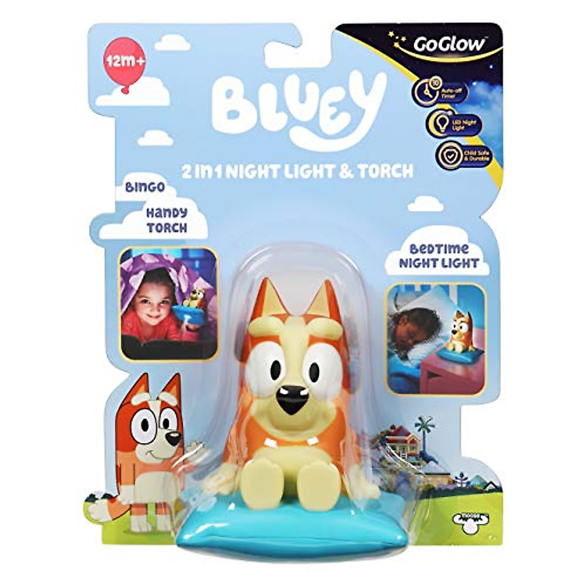 Bluey - Bingo 2 in 1 Bedtime Night Light and Handy Flashlight - LED Night Light with Auto-Off Timer