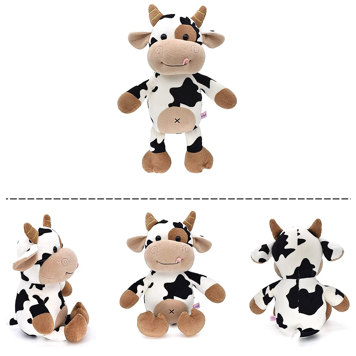 HWD Cute Stuffed Animals Doll, 16'' Soft Plush Cow Toy Gifts for Kids, Toddler, Birthday, Valentines, Christmas