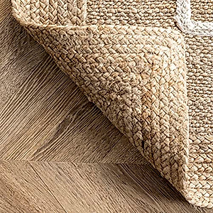 nuLOOM Caile Hand Loomed Raised Geometric Jute Area Rug, 10' x 14', Ivory