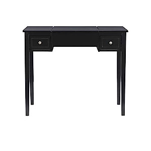 Linon Home Dcor Linon Black Butterfly Stool Vanity Set with Bench, 36"w x 18"d x 30"h,
