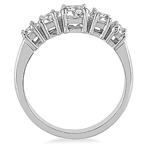 AGS Certified 1 1/4 Carat TW 5 Stone White Diamond Ring in 14K White Gold