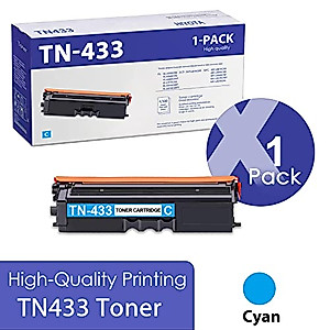 HIYOTA TN-433 TN433 Compatible Cyan TN433 High Yield Toner Cartridge Replacement for Brother TN433 HL-L8260CDW DCP-L8410CDW MFC-L8610CDW L8690CDW L8900CDW L9570CDWT L9570CDW Printer (TN-433-1PK)