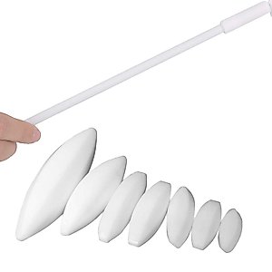 Buytra 7 Pieces Magnetic Stir Bars Egg Shape - PTFE Magnetic Stirrer Mixer Stir Bar and 11.8" Magnetic Stir Bar Retriever, White