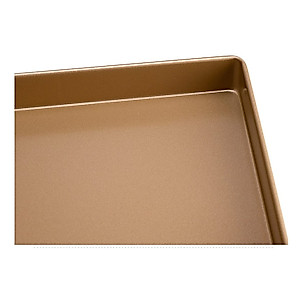 Tanghao Square Baking Pan, 11x11 Inch Nonstick Square Cake PanBaking Sheet PanSquare Cookie Sheet, Carbon Steel & Champagne Gold