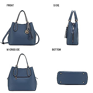 MKF Collection Crossbody Hobo Bag for Women Fashion, Vegan Leather Shoulder Purse, Tassel Top Handle Handbag