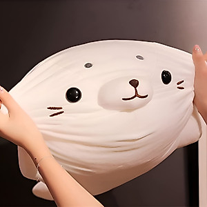 XIOU Cute Seal Plush Toy Stuffed Animal, Super Soft Seal Hugging Pillow, Chubby Seal Plushie Gift for Kids Children Girls Boys Baby Toddlers, Sea Animal Adorable Home Decor (S-19.7in/50cm)