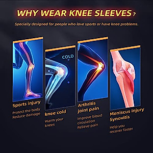 JIUFENTIAN copper Knee Braces for Knee Pain women and men(2Pack)-Knee sleeve copper knee compression sleeve for Arthritis,Joint Recovery,Workout, Running,and Sports(X-Large)